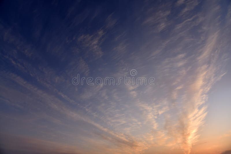 Beautiful Rose Blue Evening Sunset with Clouds Stock Photo - Image of ...
