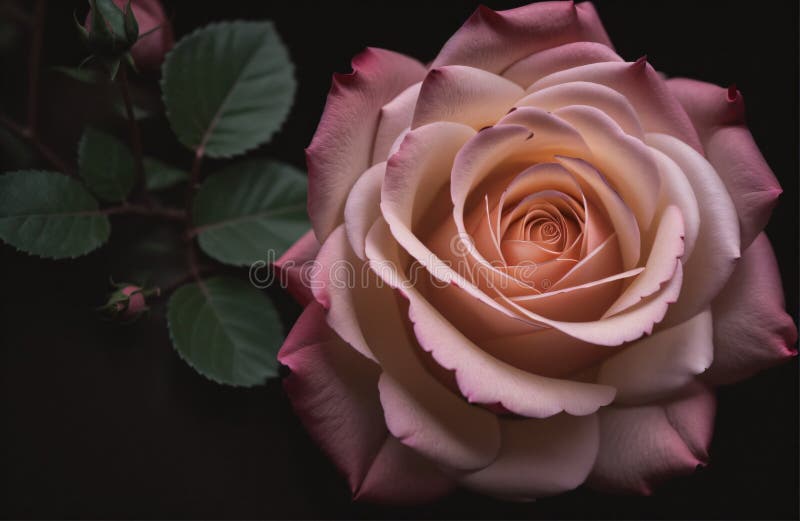 A Beautiful Rose in a Dark Room with Little Light Stock Illustration ...