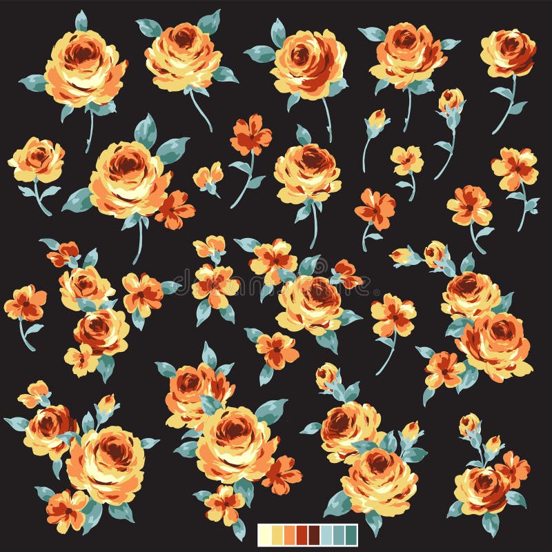 Beautiful Rose Illustration Material Collection, Stock Vector ...