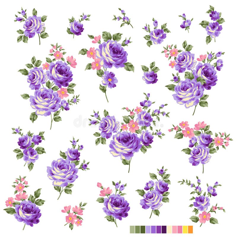 Beautiful Rose Illustration Material Collection, Stock Vector ...