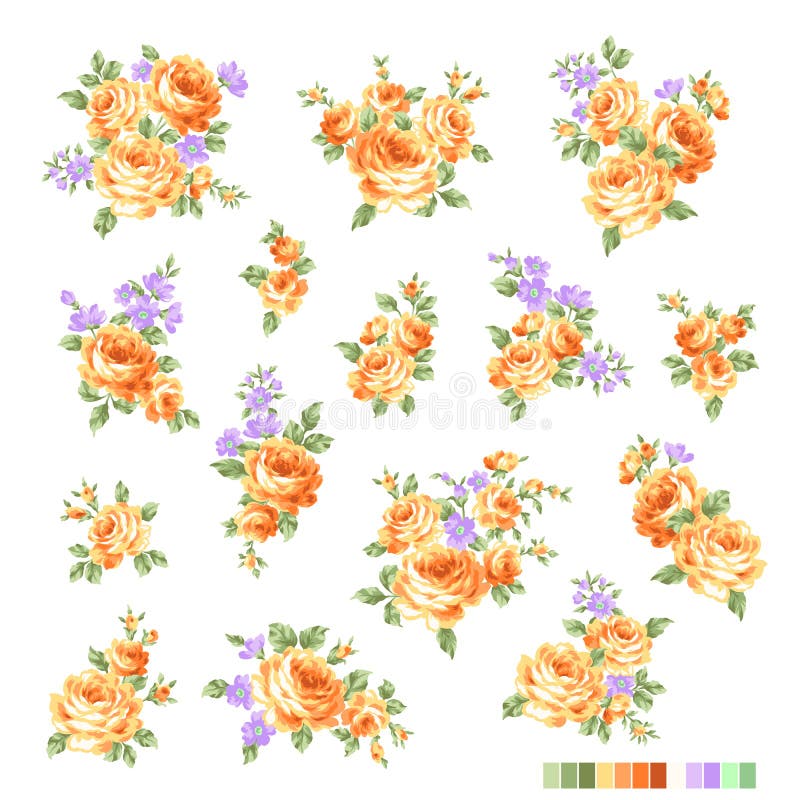 Beautiful Rose Illustration Material Collection, Stock Vector ...