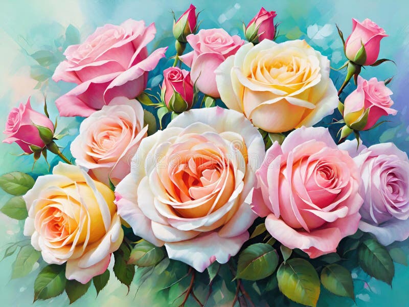 Beautiful Roses in the Form of the Bouquet Stock Illustration ...
