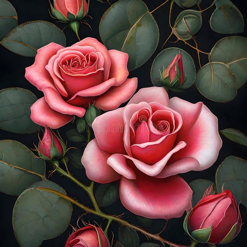 Beautiful Roses - Ai Generated Image Stock Illustration - Illustration ...
