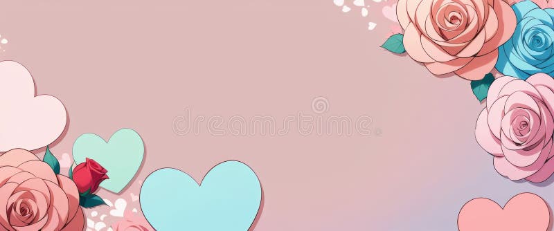 Beautiful Roses and Hearts Create Romantic Atmosphere for Valentine Day ...