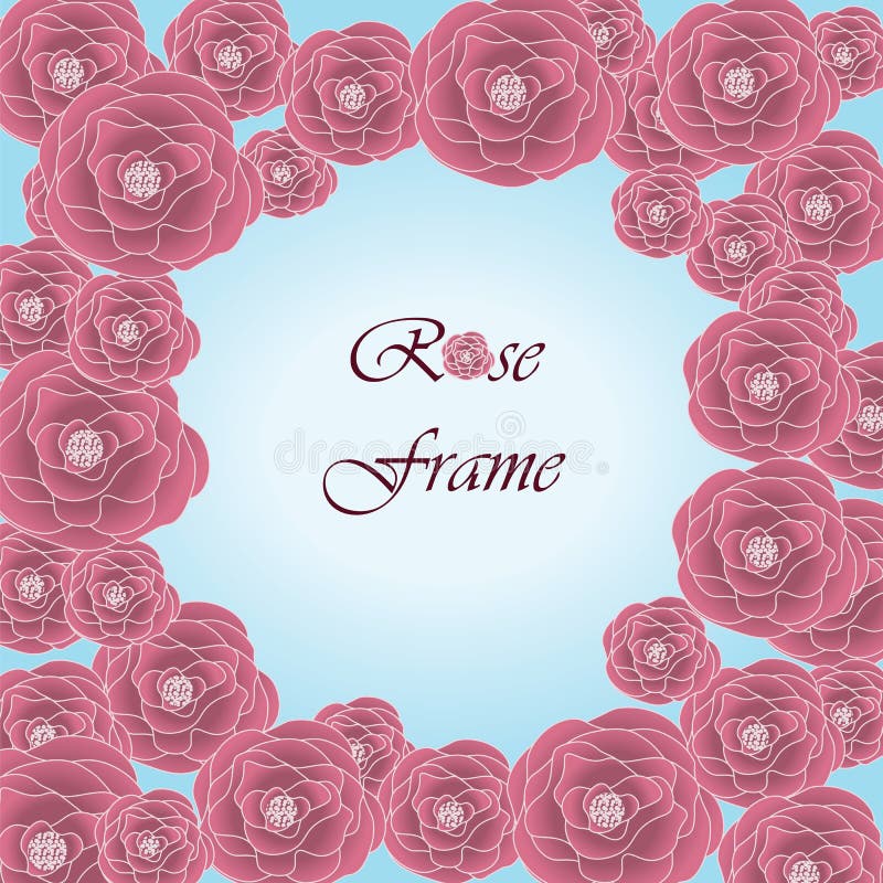 Beautiful Roses Photo Frame Stock Vector - Illustration of anniversary ...