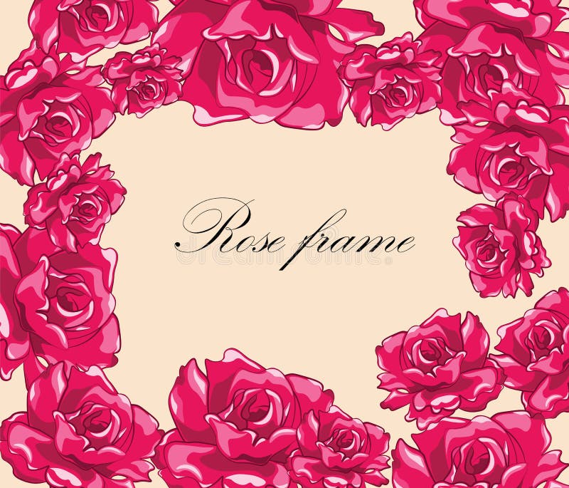 Beautiful Roses Photo Frame Stock Vector - Illustration of hand, alive ...
