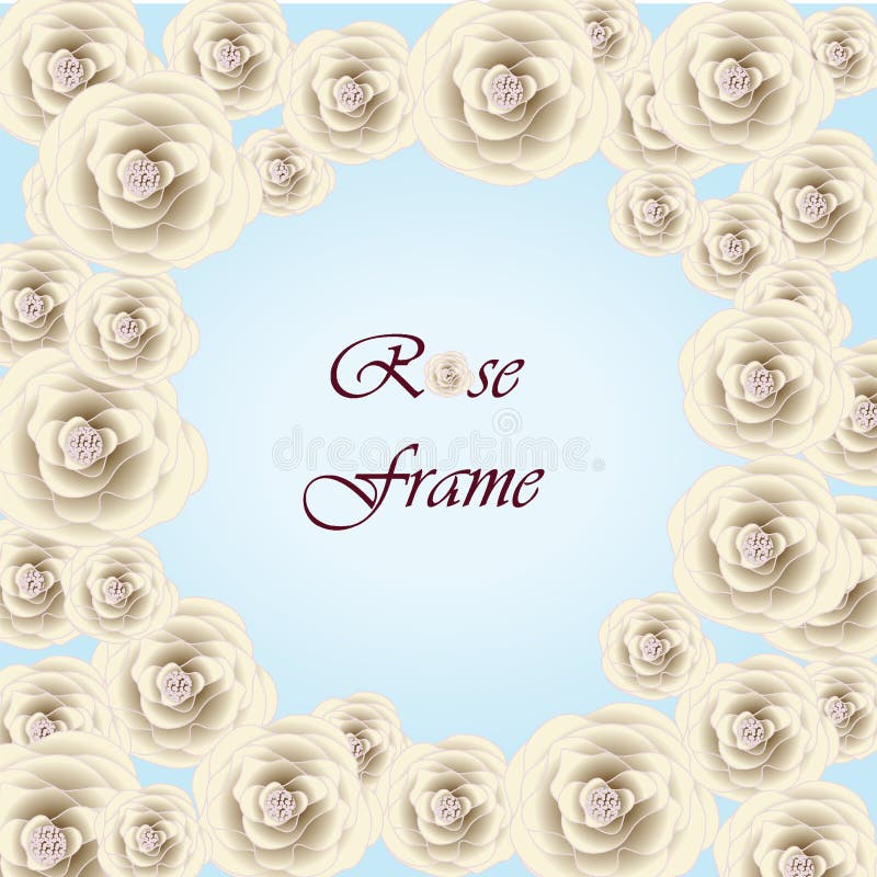 Beautiful Roses Photo Frame Stock Illustration - Illustration of nature ...