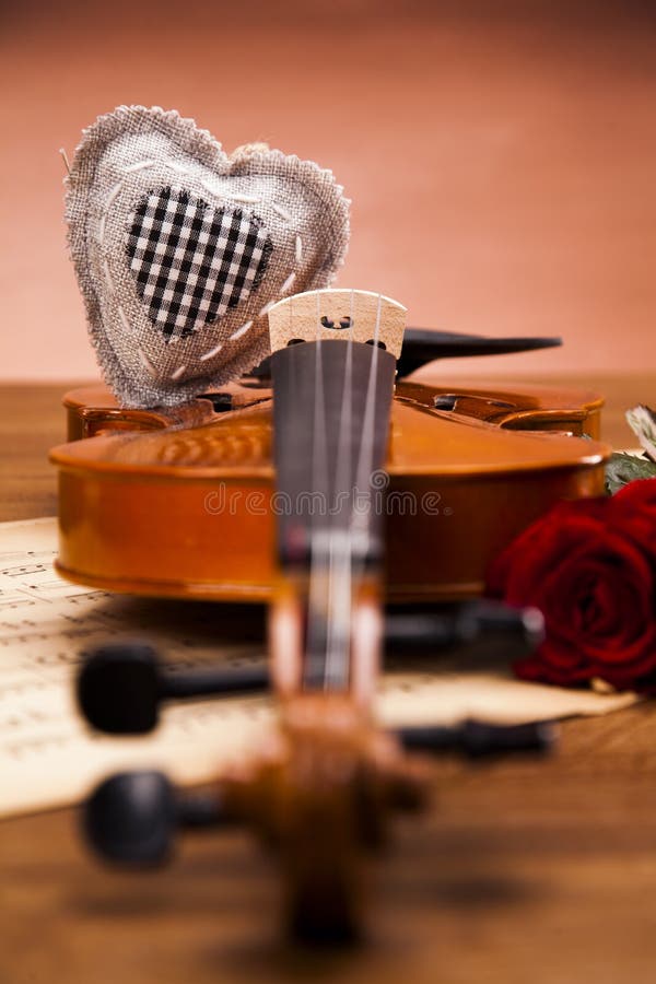 Beautiful Roses and Violin! Stock Image - Image of symbol, brown: 27997143