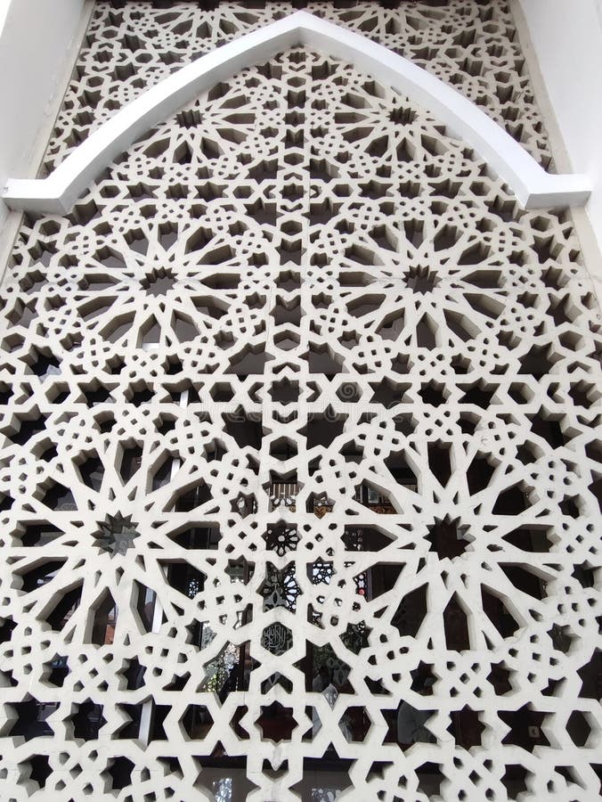 Beautiful Roster Design on a Mosque Wall Stock Image - Image of iron ...