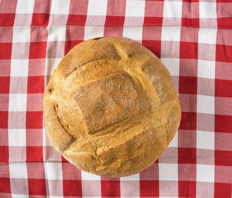 Bread on a Checkered Tablecloth Stock Image - Image of nutrition, bread ...