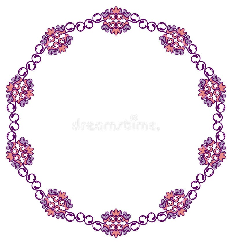 Beautiful Round Decorative Frame Stock Illustration - Illustration of ...