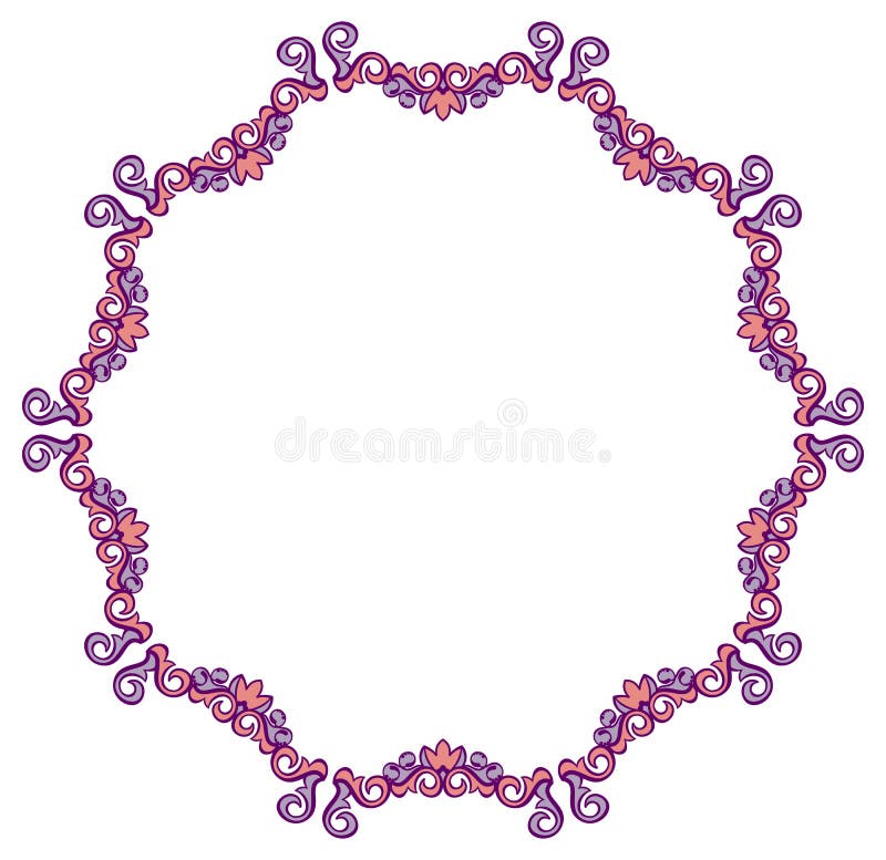 Beautiful Round Decorative Frame Stock Illustration - Illustration of ...