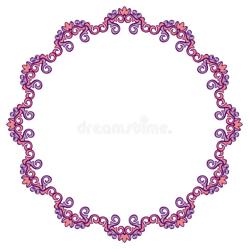 Beautiful Round Decorative Frame Stock Illustration - Illustration of ...