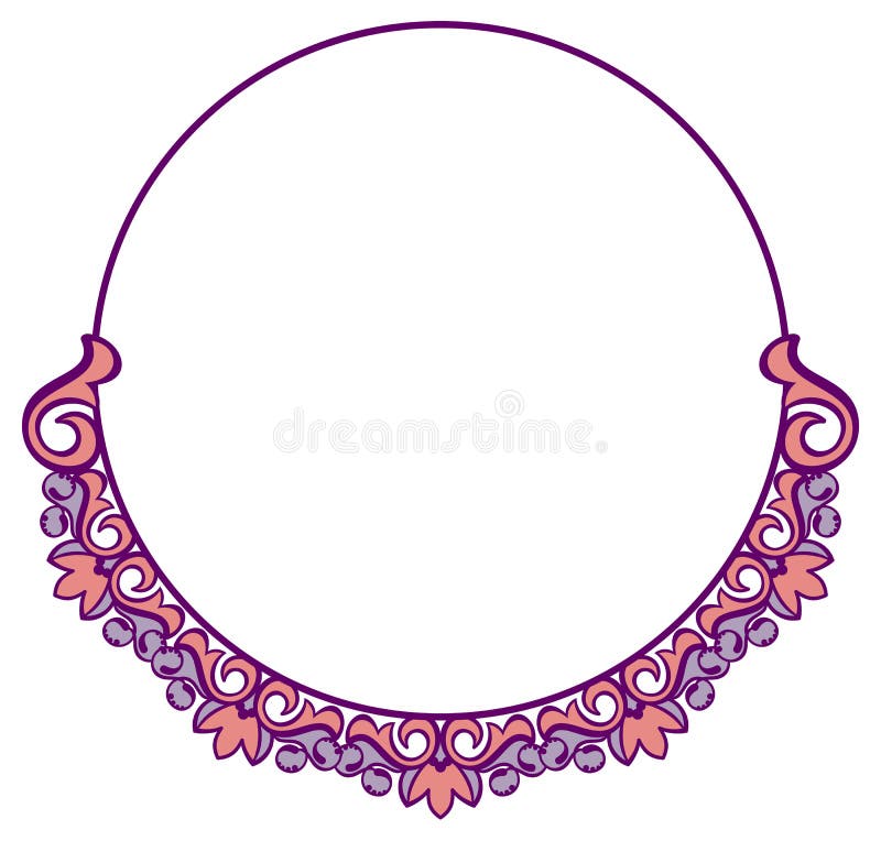 Round Decorative Frame with Card Suits Stock Illustration ...