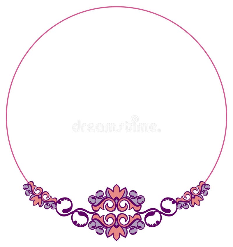 Beautiful Round Decorative Frame. Stock Illustration - Illustration of ...