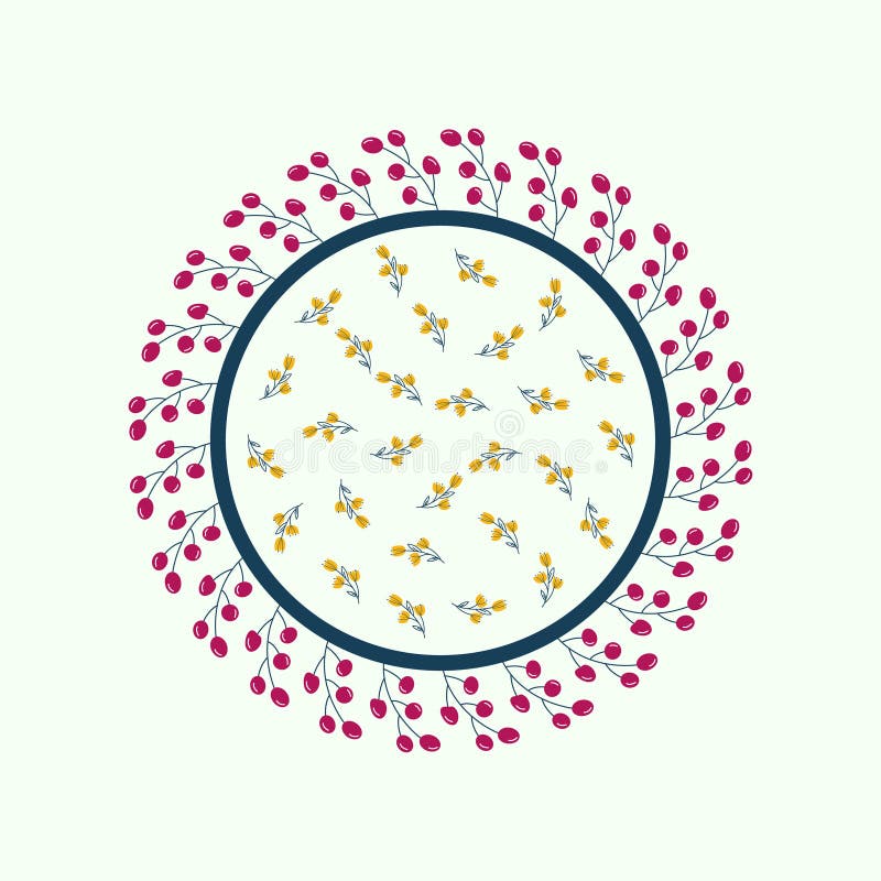 Beautiful Round Floral Bouquet Border Design Stock Vector ...