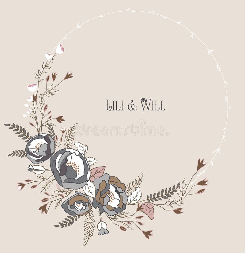 Beautiful Round Floral Frame. Stock Vector - Illustration of round ...