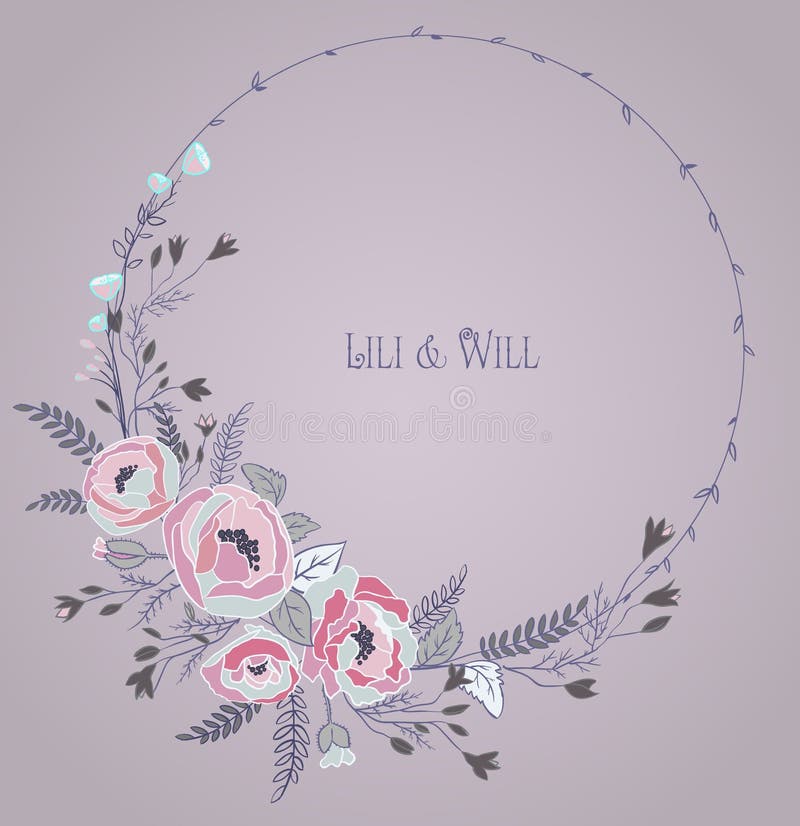 Beautiful Round Floral Frame. Stock Vector - Illustration of abstract ...