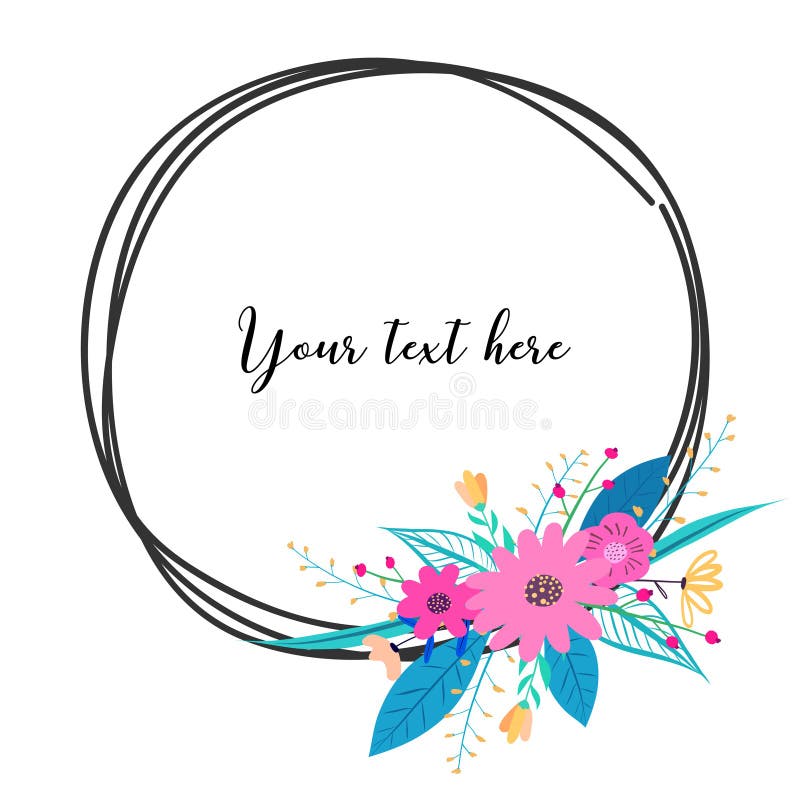 Beautiful Round Frames with Flower for Decoration. Decorative Element ...