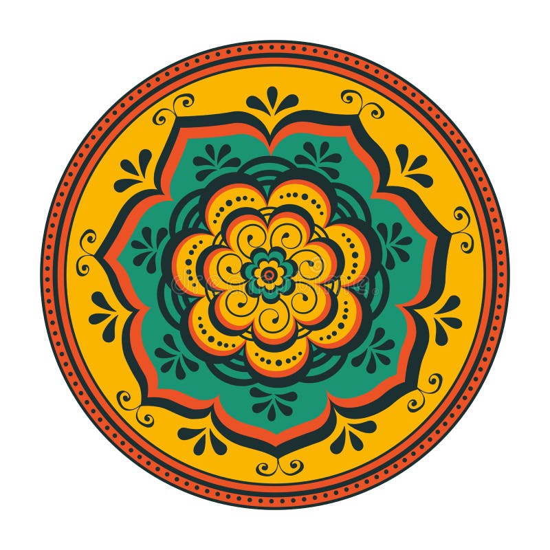 Beautiful round ornament stock vector. Illustration of circle - 60250732