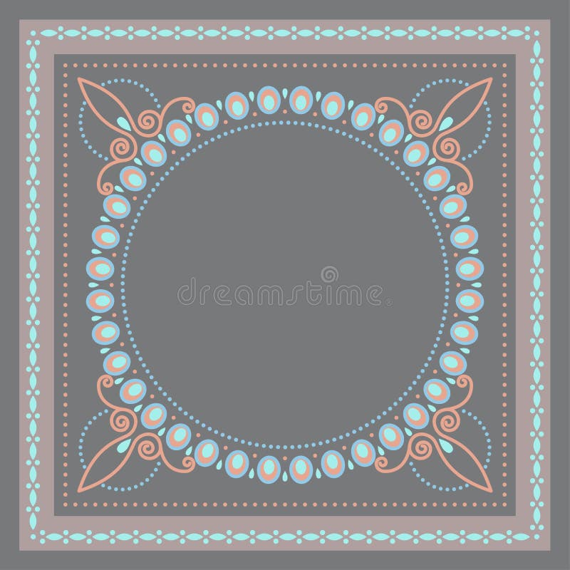 Beautiful Round and Square Frame. Festive Design. Vintage Border ...