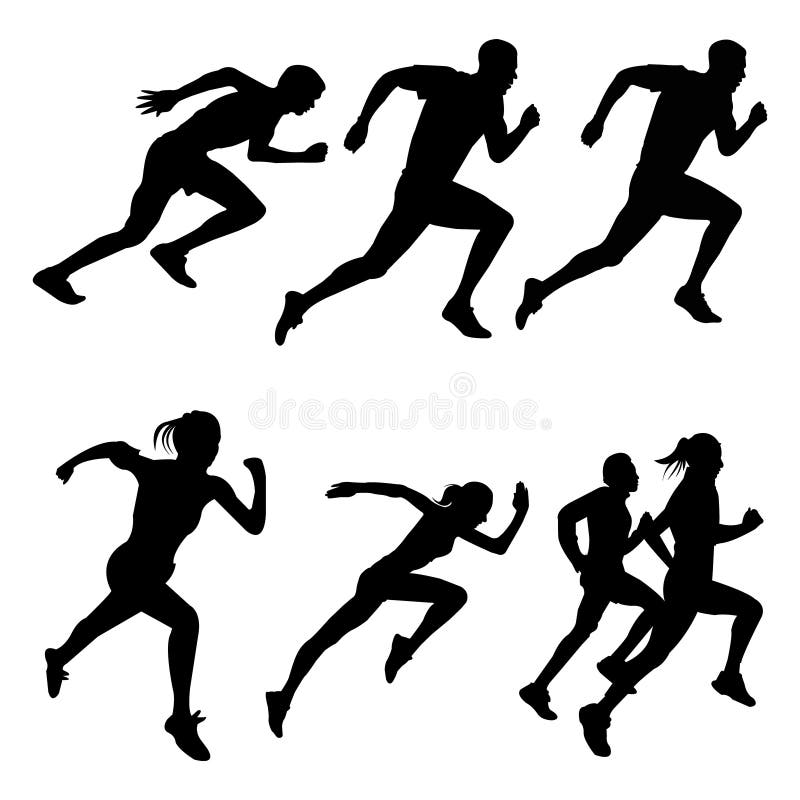 Beautiful Runner Silhouette Vector File. Stock Vector - Illustration of ...