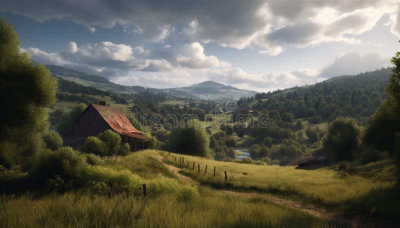 Beautiful Rural Scene Meadow, Landscape, Summer, Grass, Mountain ...