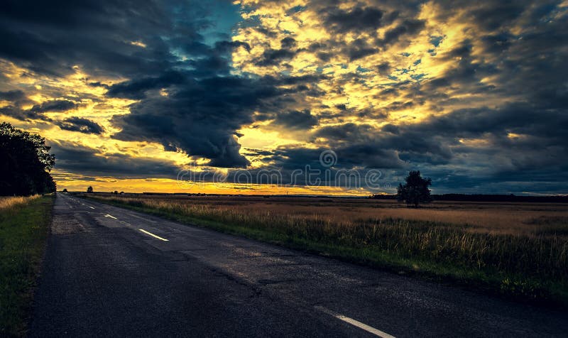 Beautiful Rural Scene after the Rain Stock Image - Image of cloudscape ...