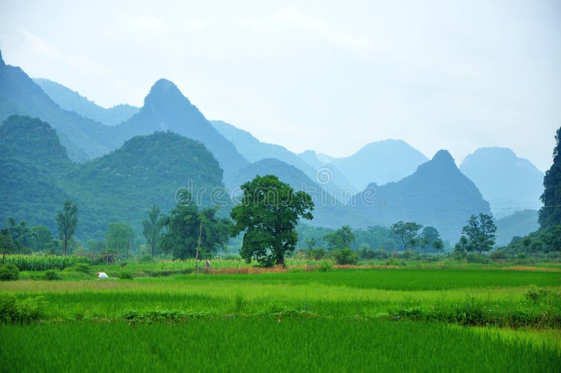 The Beautiful Rural Scenery in Spring Stock Photo - Image of hills ...