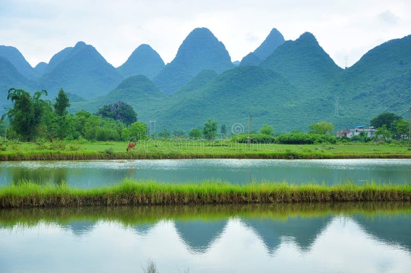 The Beautiful Rural Scenery in Spring Stock Image - Image of beauty ...