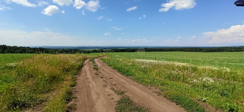 Beautiful Russian field stock image. Image of hill, beaut - 224476047