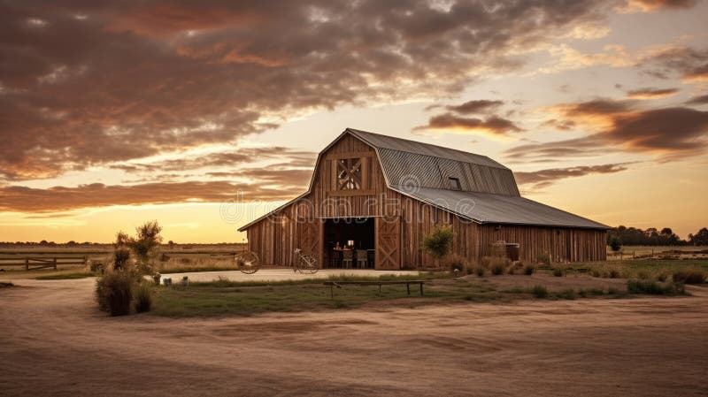 Beautiful Rustic Barn in a Farm Stock Illustration - Illustration of ...