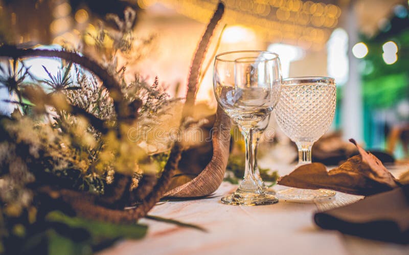 Beautiful Rustic Decorated Table for an Event Stock Photo - Image of ...