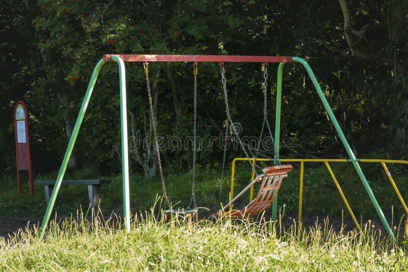 Beautiful Rustic Swing stock image. Image of swing, park - 191627745