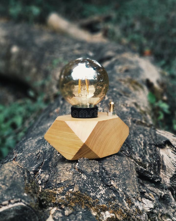 Beautiful Rustic the Wood Lamp Stock Image - Image of decorations ...