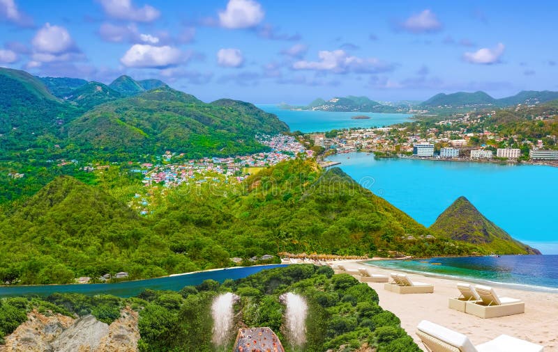 Beautiful Saint Lucia, Caribbean Islands Stock Photo - Image of south ...