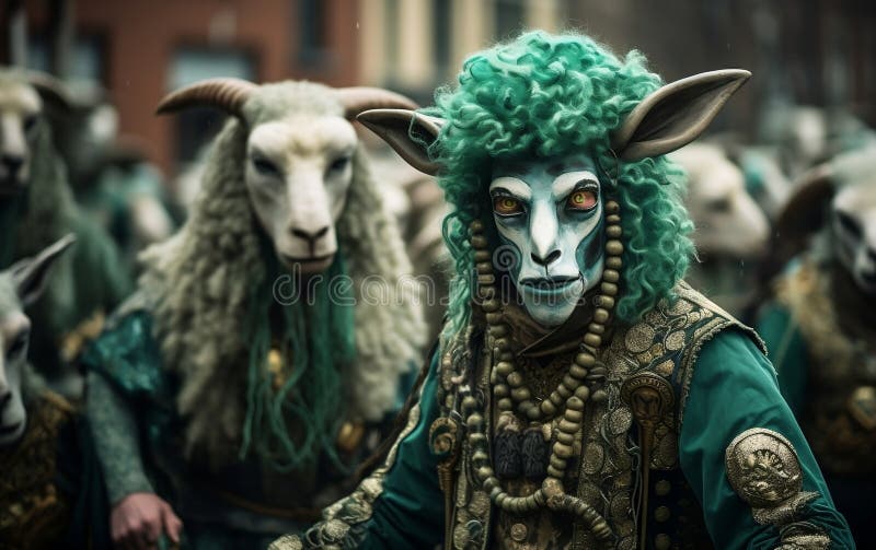 A Beautiful Saint Patrick Day Parade. Generative AI Stock Illustration ...