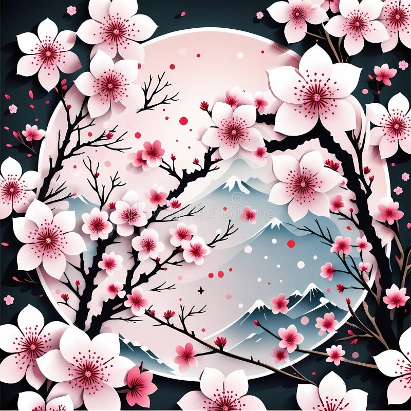Beautiful Sakura Background Stock Illustration - Illustration of plant ...