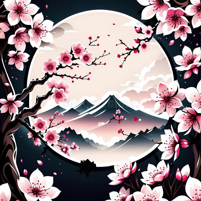 Beautiful Sakura Background Stock Illustration - Illustration of ...