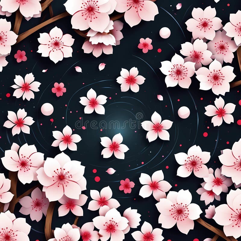 Beautiful Sakura Background Stock Illustration - Illustration of ...