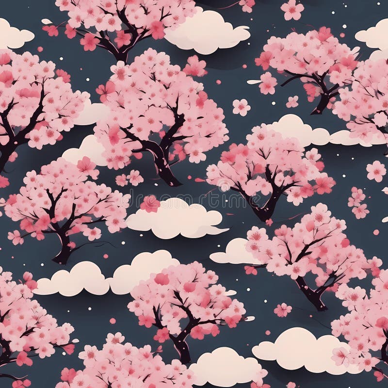 Beautiful Sakura Background Stock Illustration - Illustration of tree ...