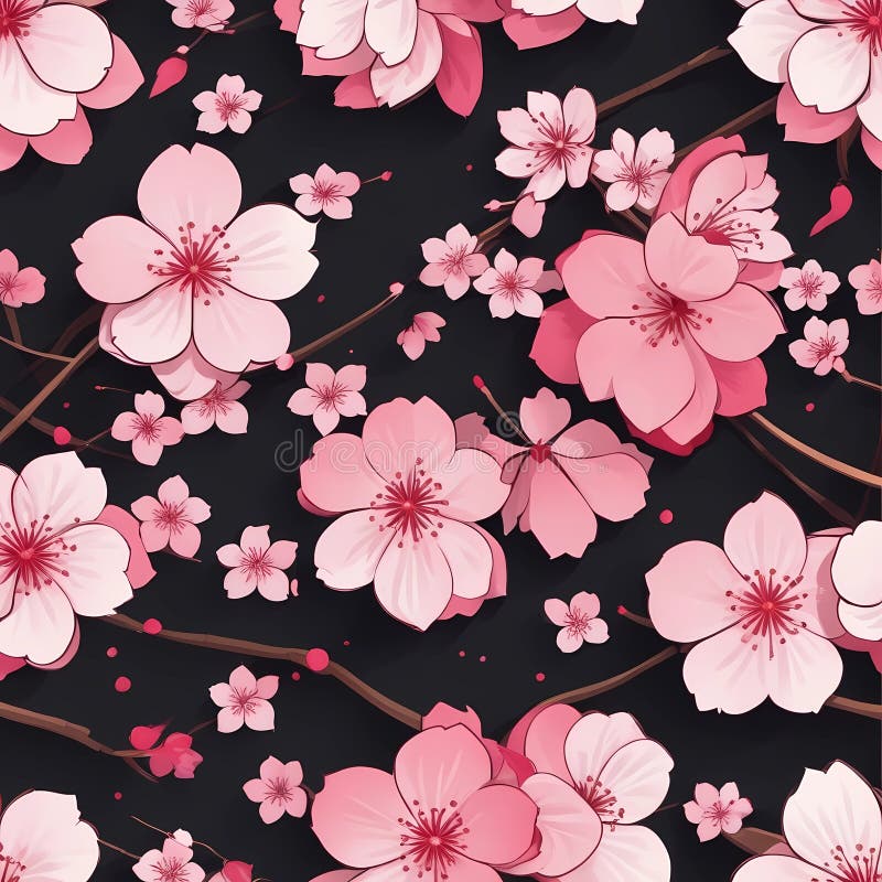Beautiful Sakura Background Stock Illustration - Illustration of ...
