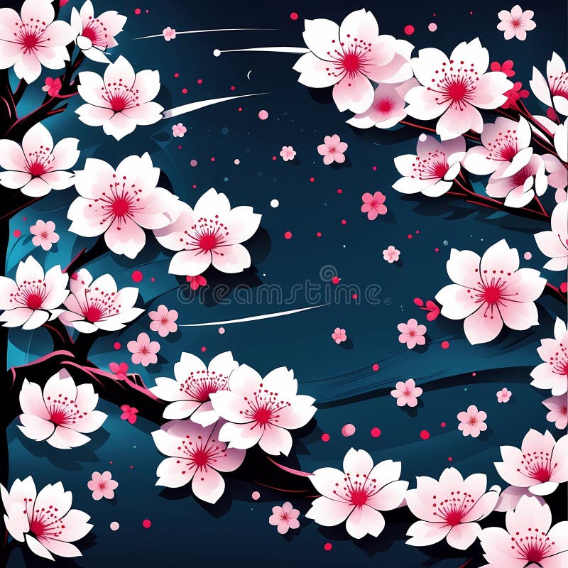 Beautiful Sakura Background Stock Illustration - Illustration of design ...