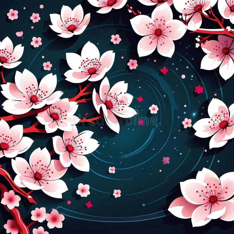 Beautiful Sakura Background Stock Illustration - Illustration of ...