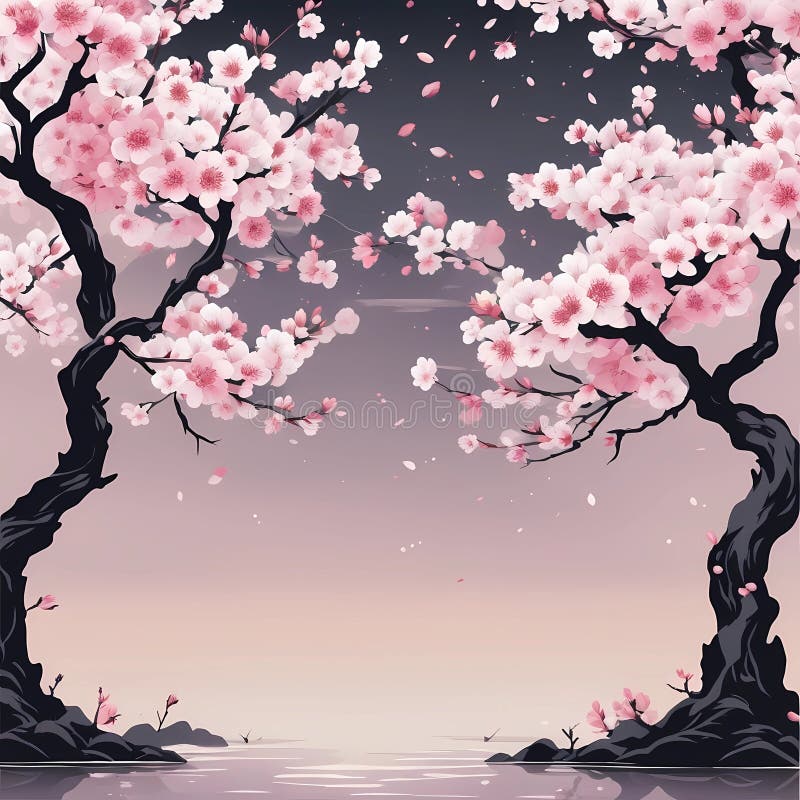 Beautiful Sakura Background Stock Illustration - Illustration of petal ...