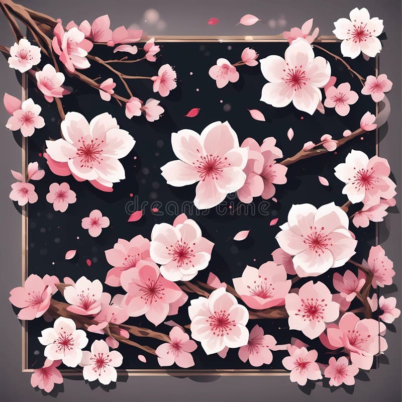 Beautiful Sakura Background Stock Illustration - Illustration of ...