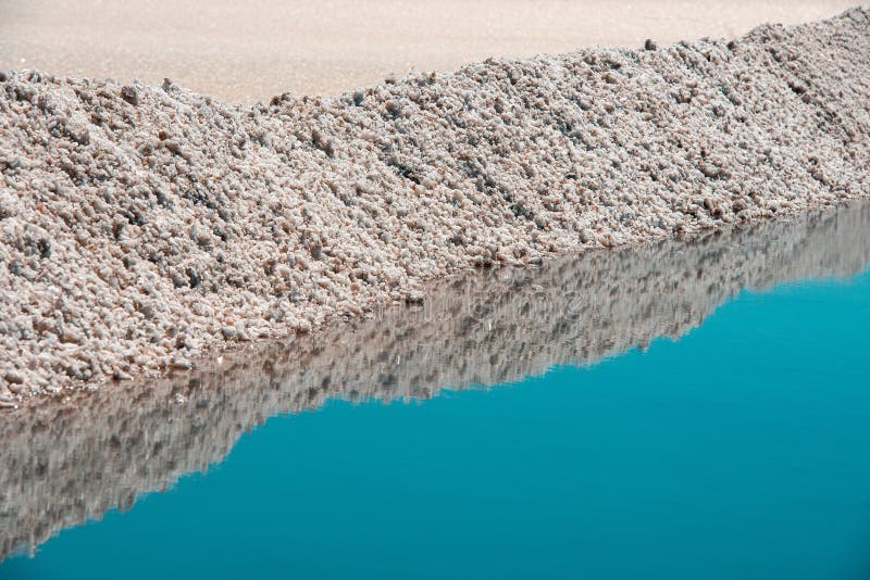 Beautiful Salt Plains. Bright Salt. Bright Blue Salt Water Stock Image ...