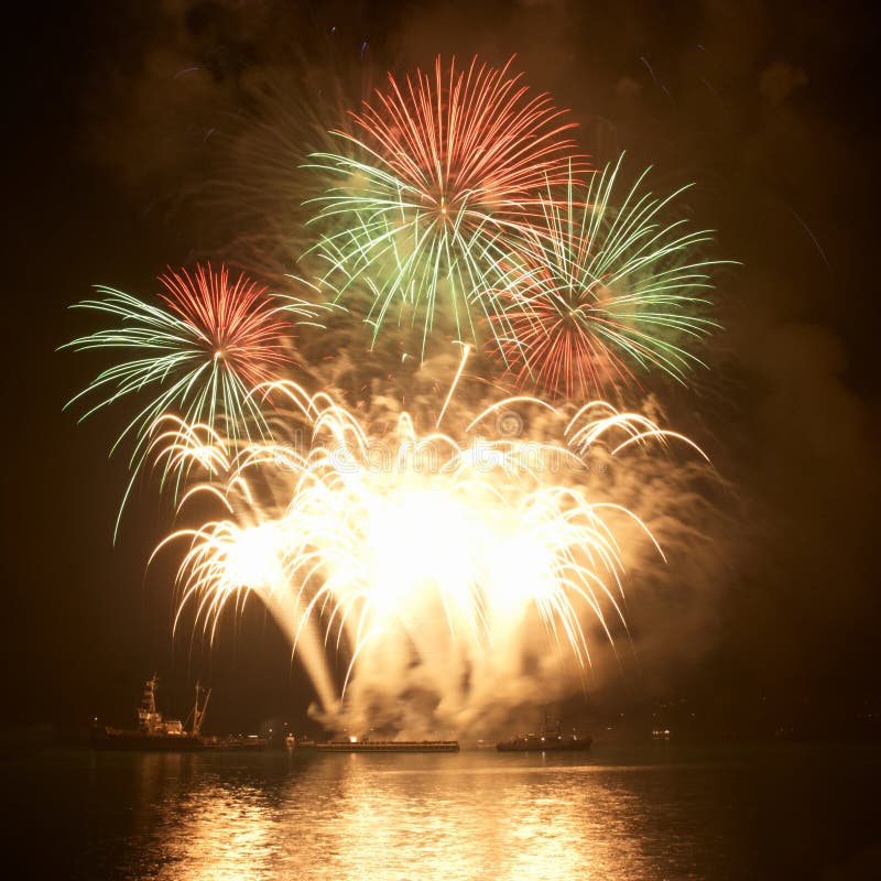 Fireworks Over Palma De Mallorca Port To Celebrate Local Patron ...