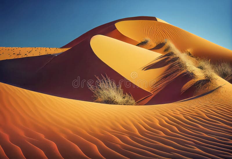 Beautiful Sand Dunes in the Sahara Desert. Stock Illustration ...
