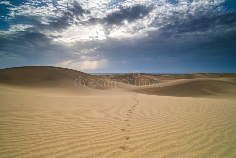Beautiful Sand Dunes View. Maspalomas Dunes. Stock Photo - Image of ...